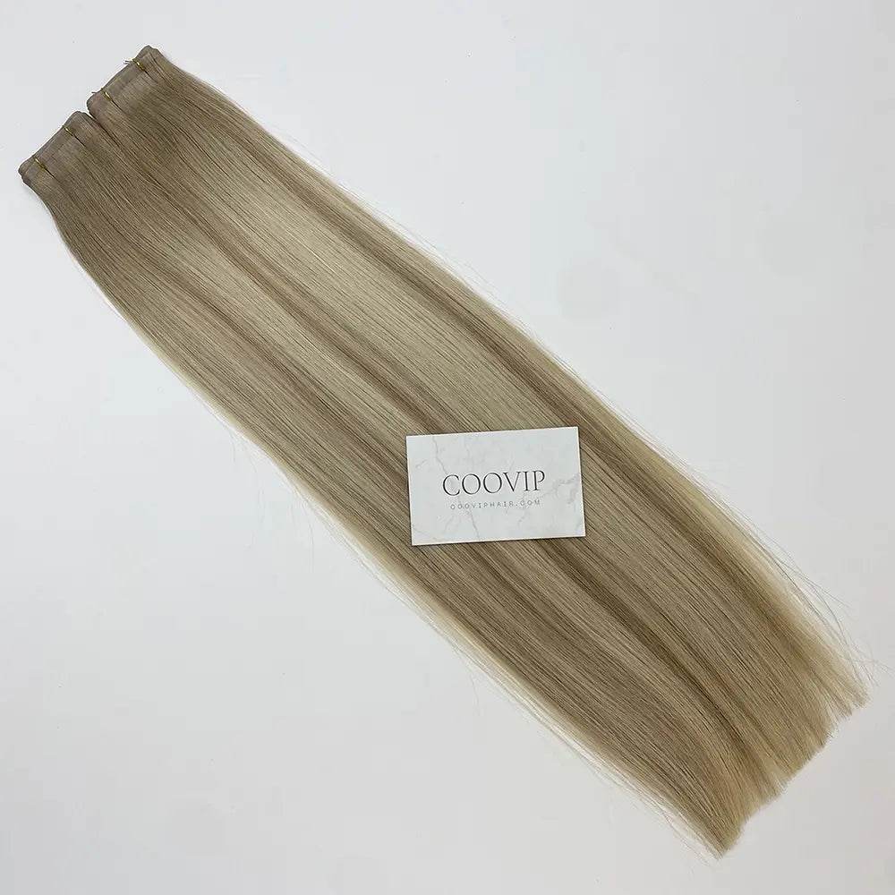 Flat Weft Extensions Double Drawn Balayage Hair #B9.1/60A | COOVIPHAIR ...